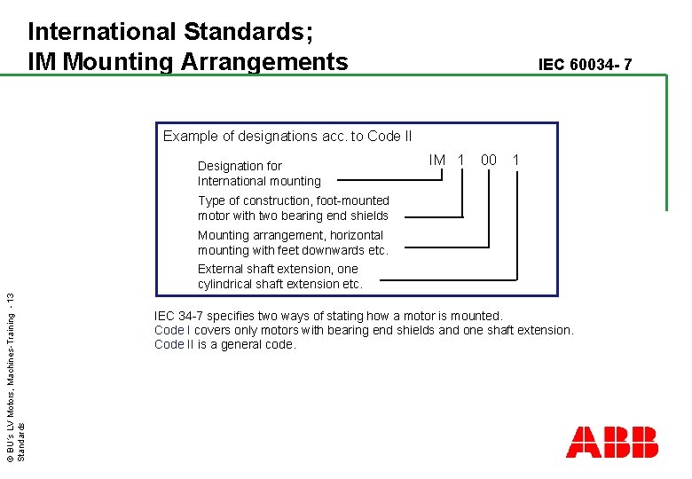 BUs LV Motors Machines Training 1 Standards GB