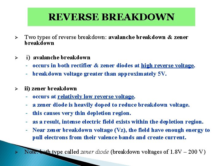 Chapter 3 Special Purpose Diodes ZENER DIODE ELECTRONIC