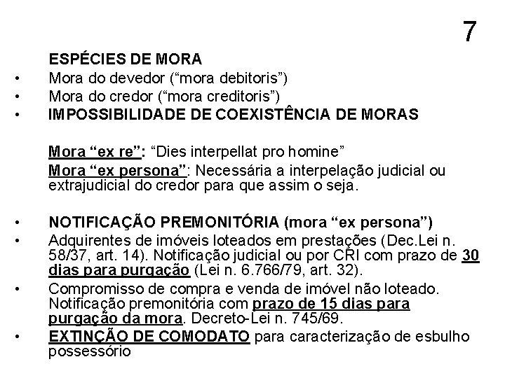 Inadimplemento das obrigaes Mora Perdas e danos Aula