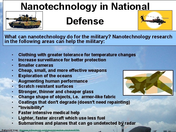 Nanotechnology in the Military National Defense Homeland Security