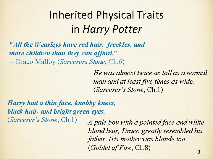 Genetics in Harry Potters World Lesson 1 Phenotypes