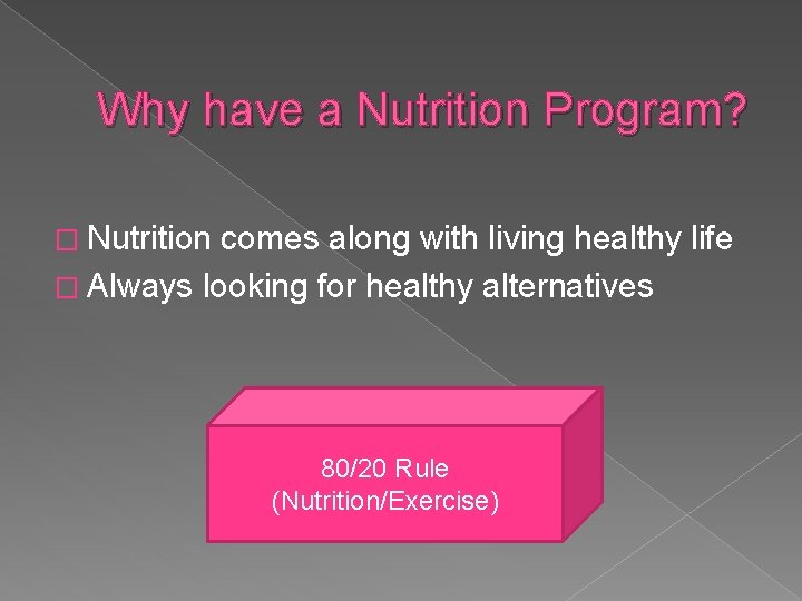 Nutrition Equipment and Software Carly Coombs Staff at