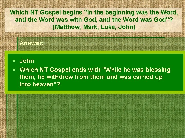 Basic Information about the Four New Testament Gospels