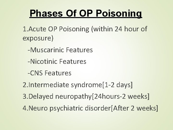 Organophosphate Poisoning BY Guided by Group No 19
