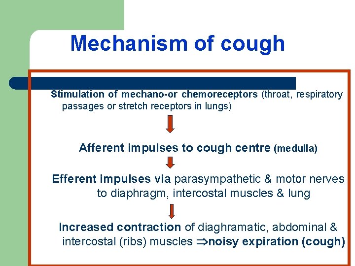 TREATMENT OF COUGH TREATMENT OF COUGH l l