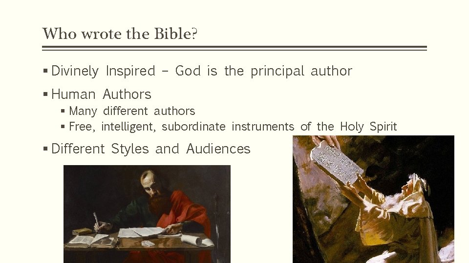 WHAT IS THE BIBLE Chapter 1 Overview How