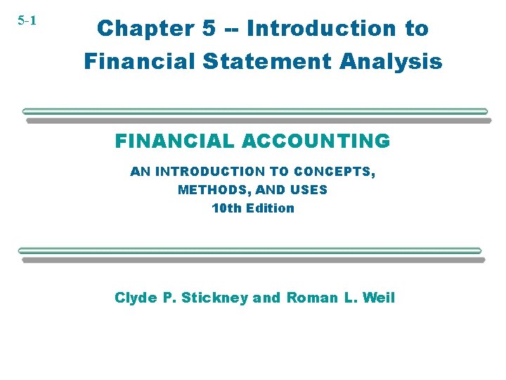5 1 Chapter 5 Introduction to Financial Statement