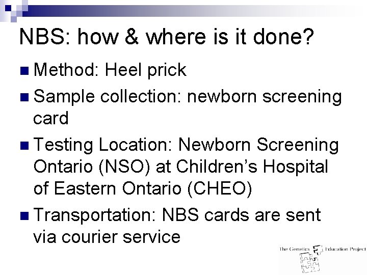 Newborn Screening Ontarios Expanded Screening Program Prepared by