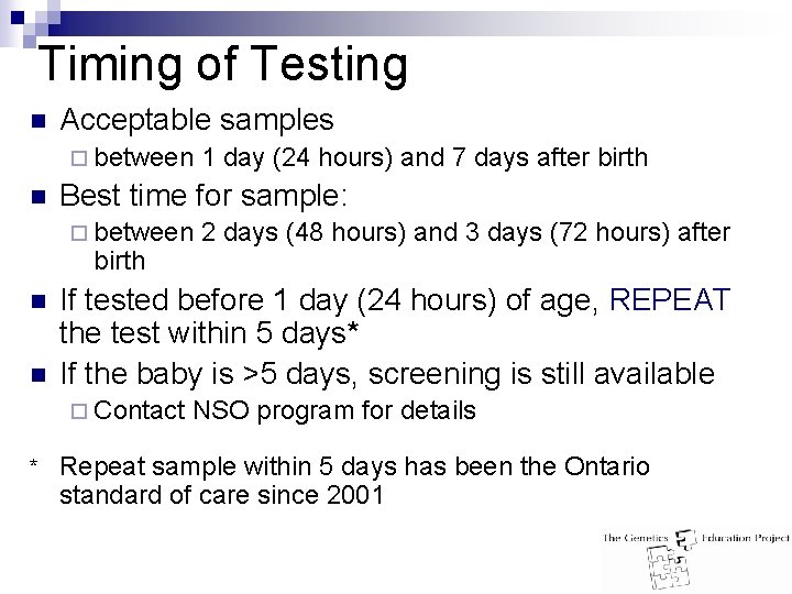 Newborn Screening Ontarios Expanded Screening Program Prepared by