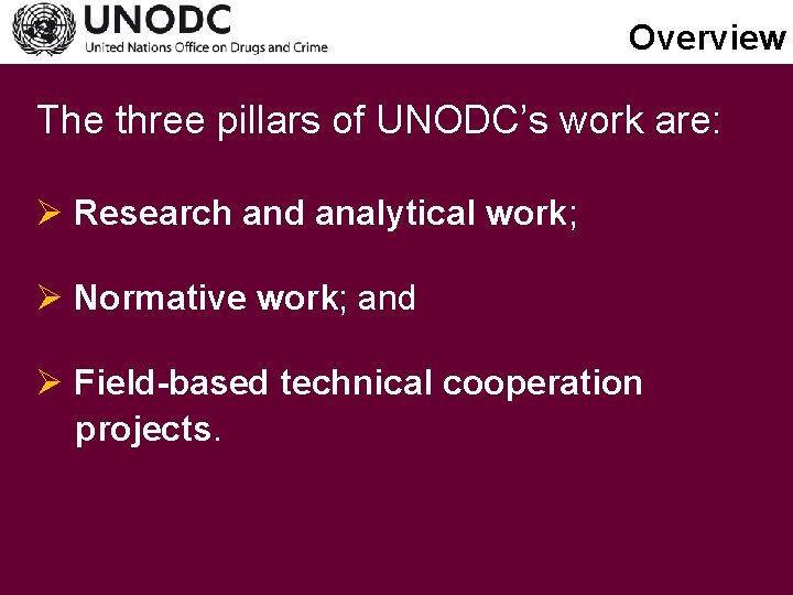The UNODCWCO Container Control Programme Transnational Organized Crime