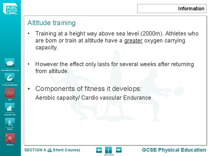 Information Altitude training Training at a height way