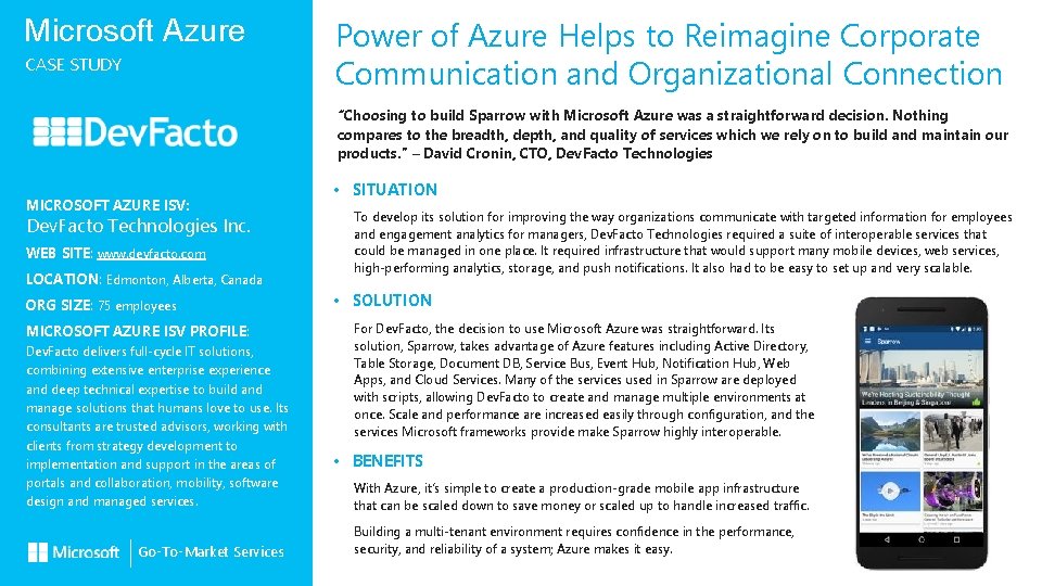 Microsoft Azure CASE STUDY Power of Azure Helps