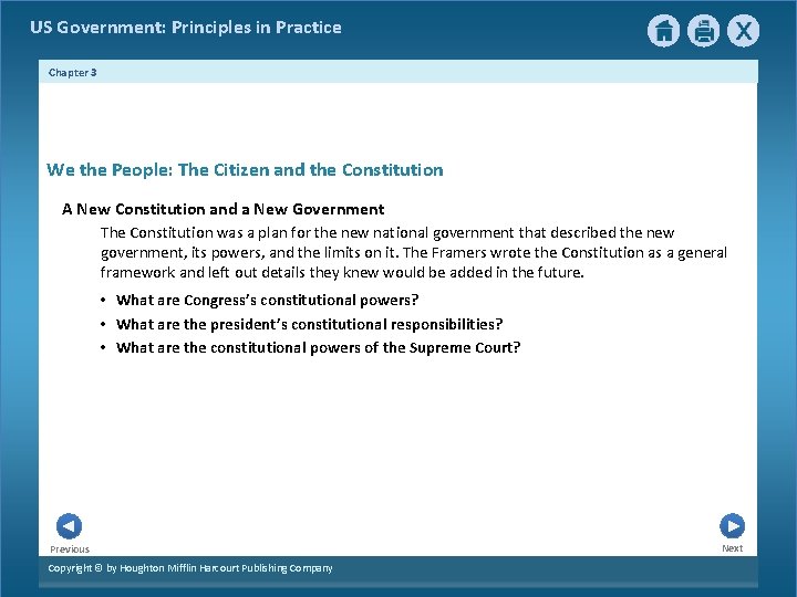 US Government Principles in Practice Chapter 3 Next