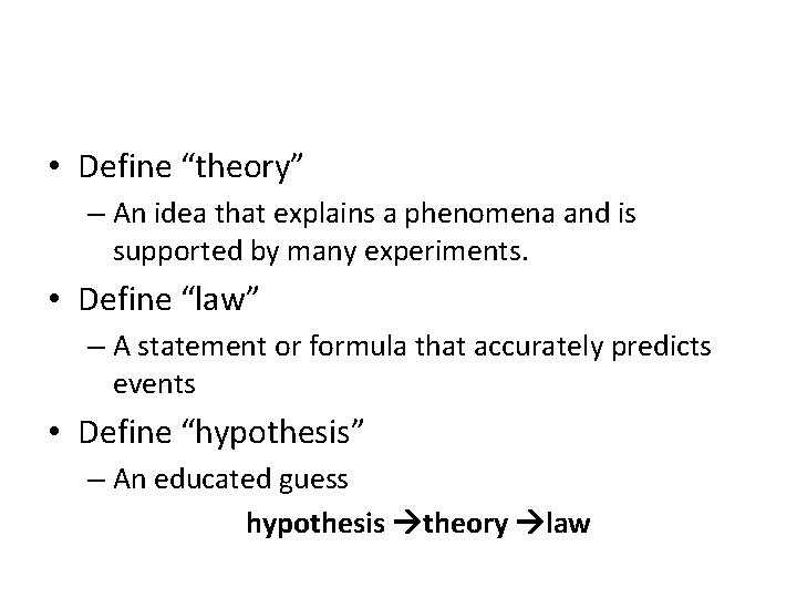 What is Physics Objectives Compare and contrast hypothesis