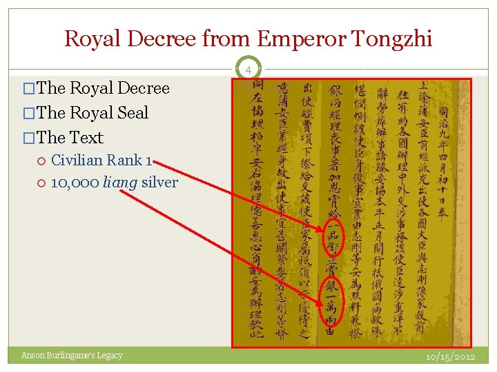 Anson Burlingame His Legacy in USChina Relations BY