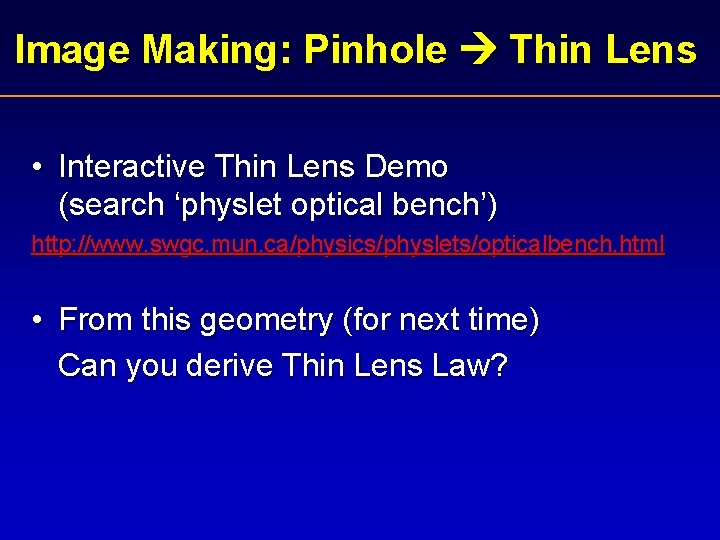 CS 395495 25 Spring 2004 IBMR Measuring Lights