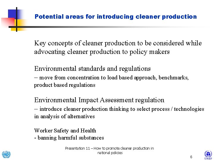 How to promote cleaner production in national policies