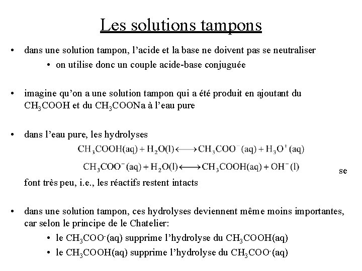 Lquilibre acidobasique et lquilibre de solubilit Les solutions