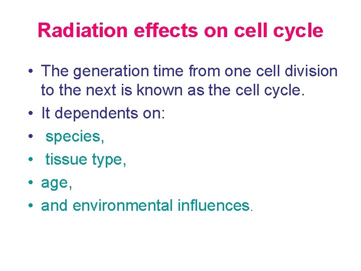 Sixth lecture Radiation effects on cell Membrane Cell