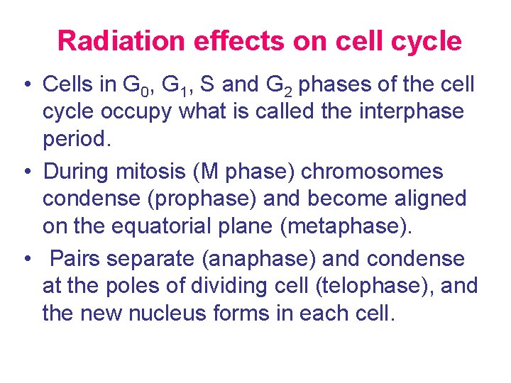 Sixth lecture Radiation effects on cell Membrane Cell