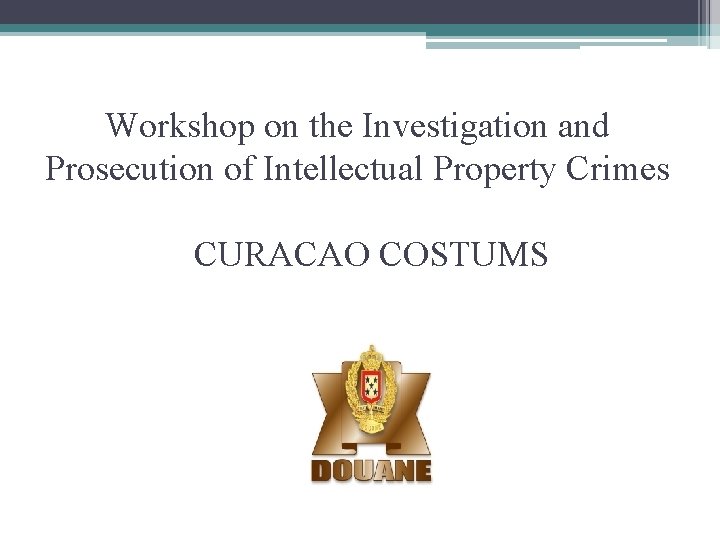 Workshop on the Investigation and Prosecution of Intellectual