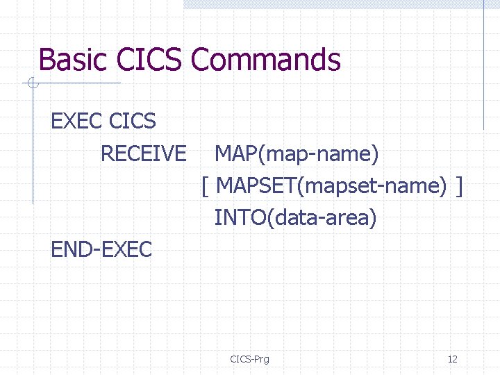 COBOL Considerations Identification Division n No differences Environment