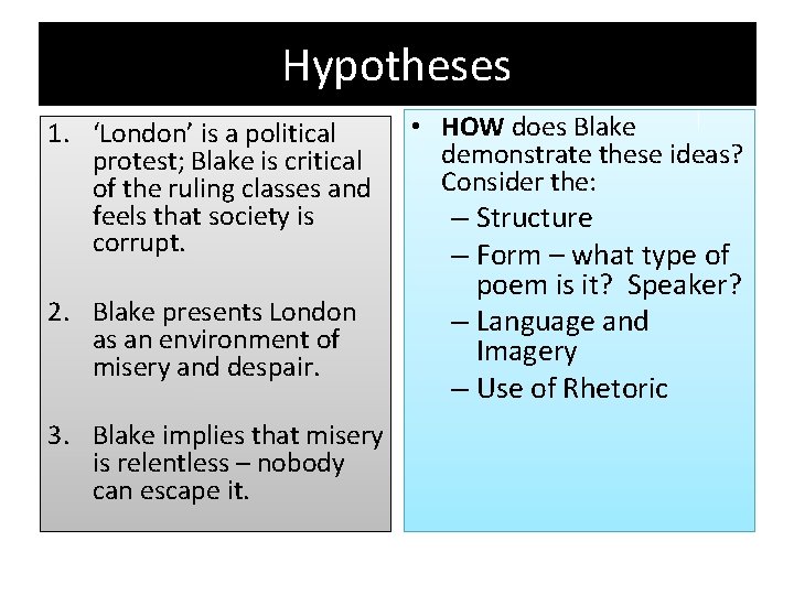 Objectives To explore the context of Blakes London