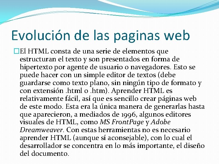 El origen de las paginas web Origen de