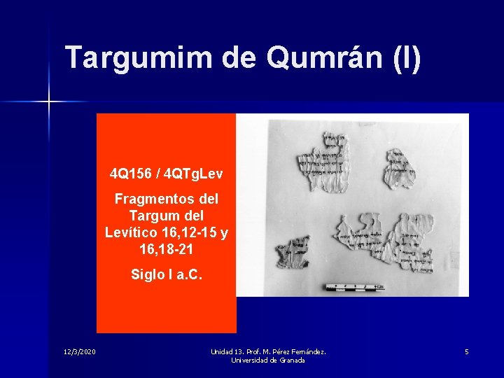 Las versiones arameas del AT Targumim Universidad de