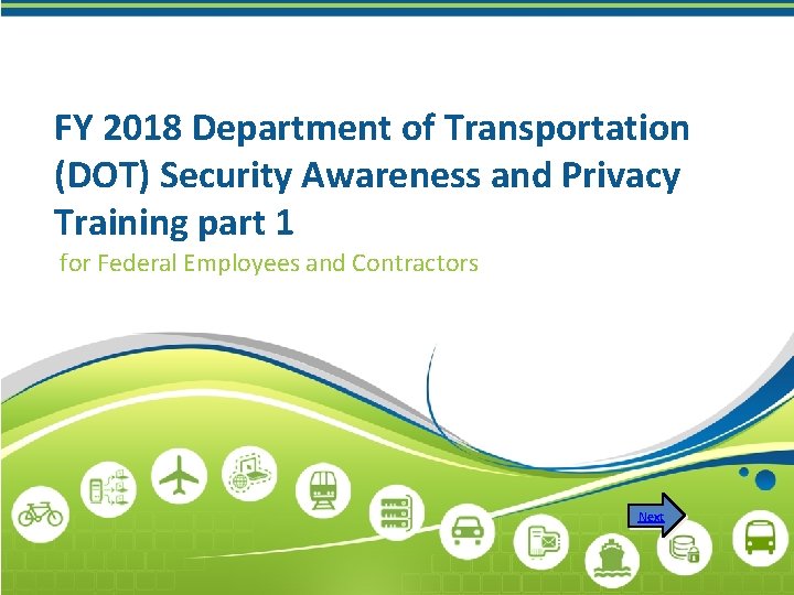FY 2018 Department of Transportation DOT Security Awareness