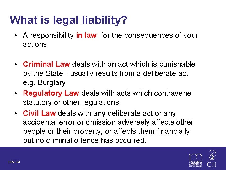 Introduction to Liability Insurance 1 Workshop Programme Introduction