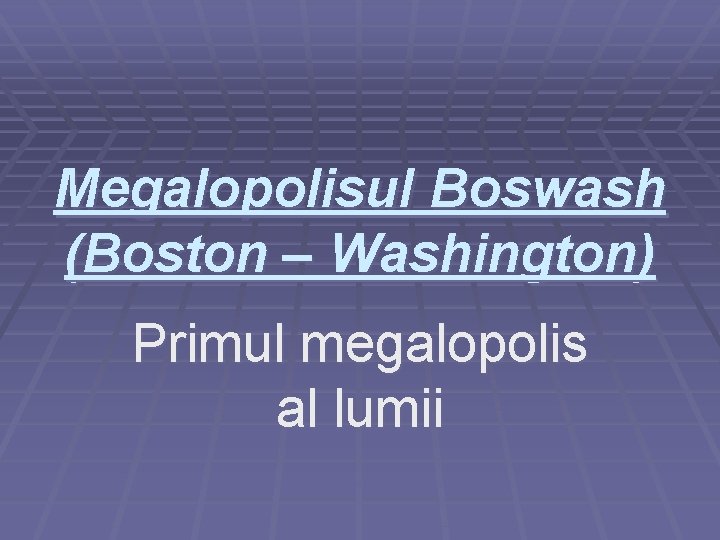 Prezentarea Megalopolisului Bos Wash Realizator eleva Leahu Ana