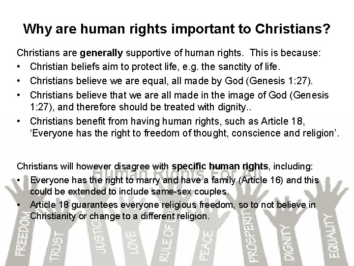 Rights and Responsibilities Unit 8 Religion and Society