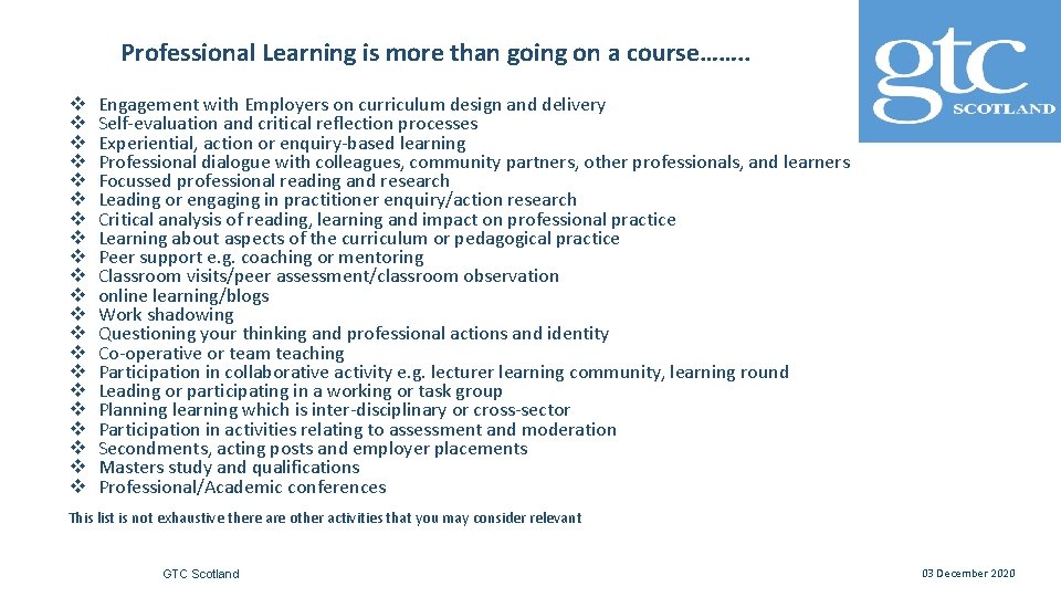 New Professional Standards for Lecturers SO WHAT College