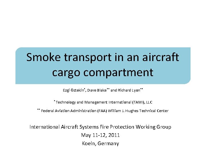 Smoke transport in an aircraft cargo compartment Ezgi