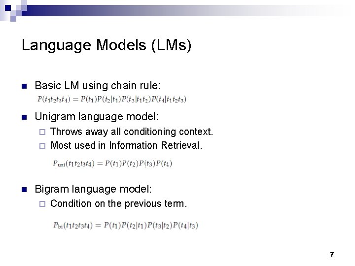 Language Model CSC 4170 Web Intelligence and Social