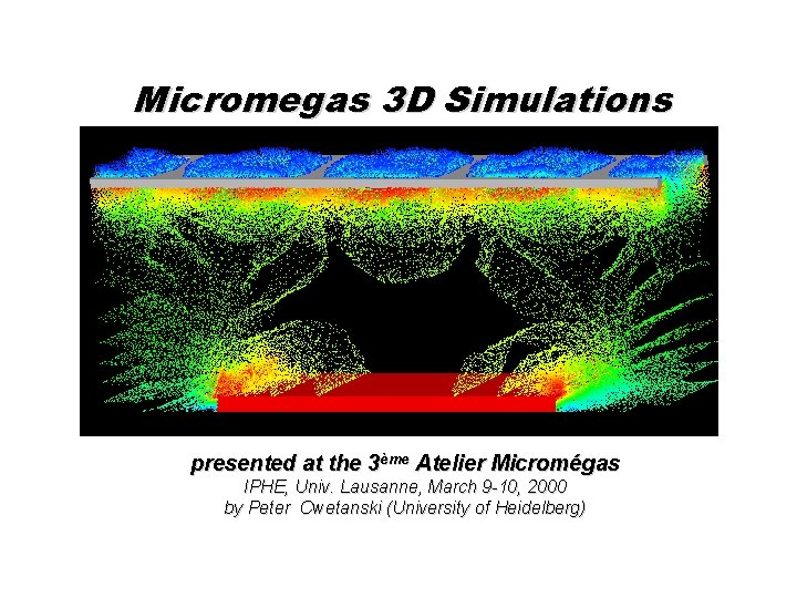Micromegas 3 D Simulations presented at the 3me