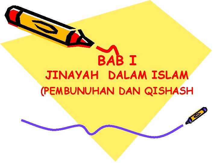 BAB I JINAYAH DALAM ISLAM PEMBUNUHAN DAN QISHASH