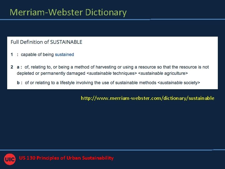 Defining Sustainability Sustainable Development Week 1 Lecture 3