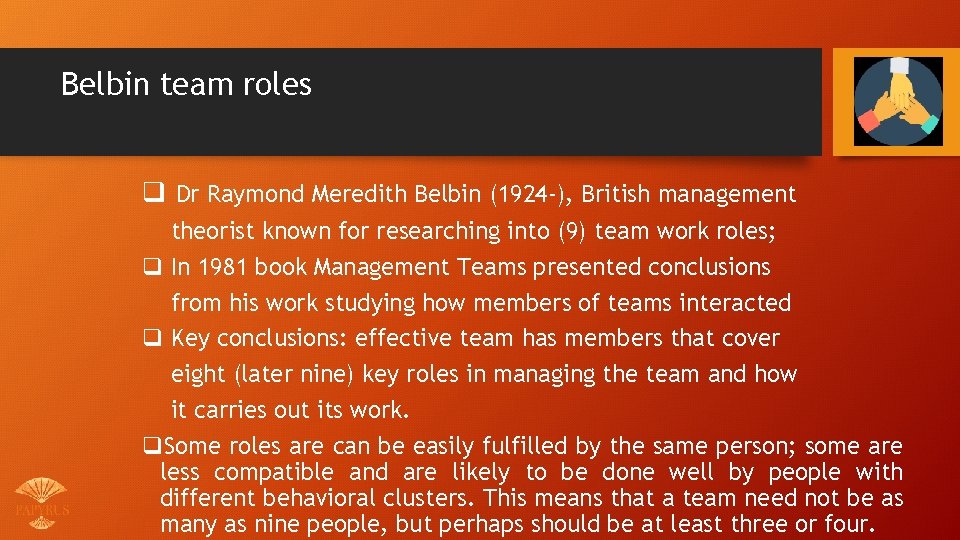 DOING IT TOGETHER Training Module Belbin team roles