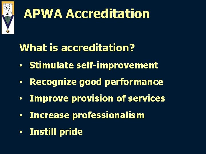 The Benefits of APWA Accreditation November 8 2018
