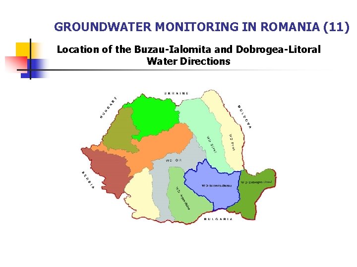 MONITORING PROGRAMMES FOR THE GROUNDWATERS IN ROMANIA MIHAI