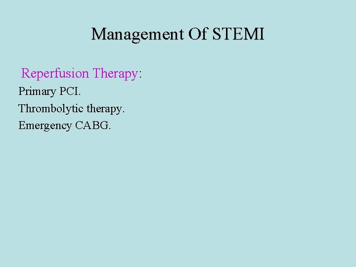 Diagnosis And Management STEMI Of DR REEM ALZAHRANI