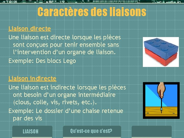 Fonction mcanique liaison et guidage PRSENTATION Par Suzanne