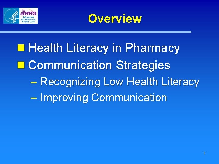 Health Literacy in Pharmacy Communication Strategies Curricular Modules
