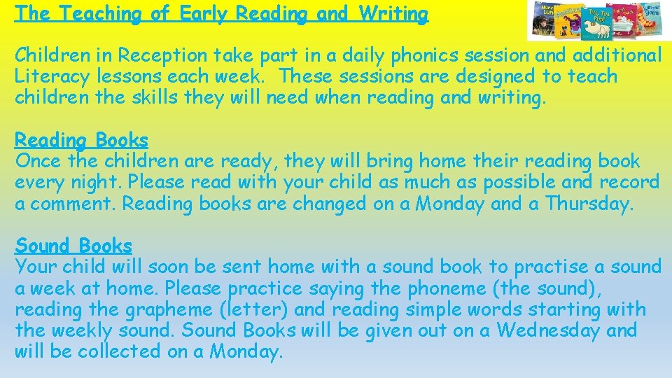 Welcome to Reception Mrs Wilson Class teacher Vice