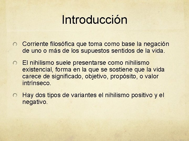 Nihilismo Introduccin Corriente filosfica que toma como base