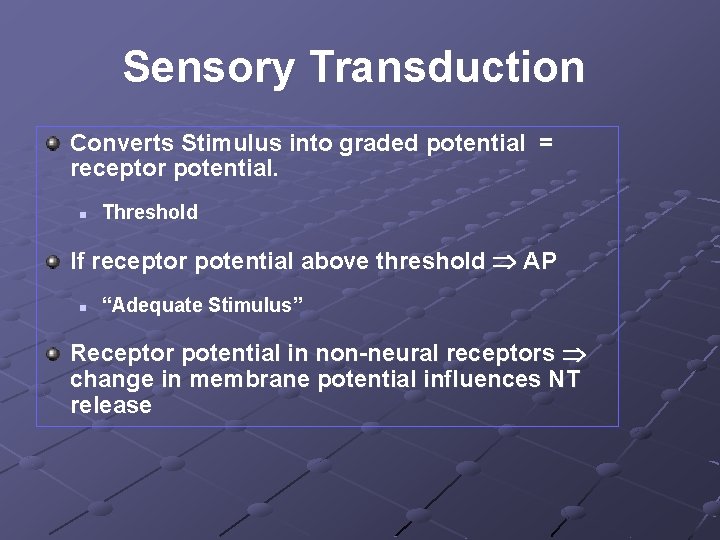 Ch 10 Sensory Physiology Part 1 Key Points