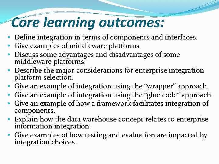 TOPIC 4 Integration and Deployment Topics Components interfaces