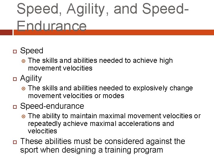 SPEED AND AGILITY Module 6 Speed Plyometrics Technique